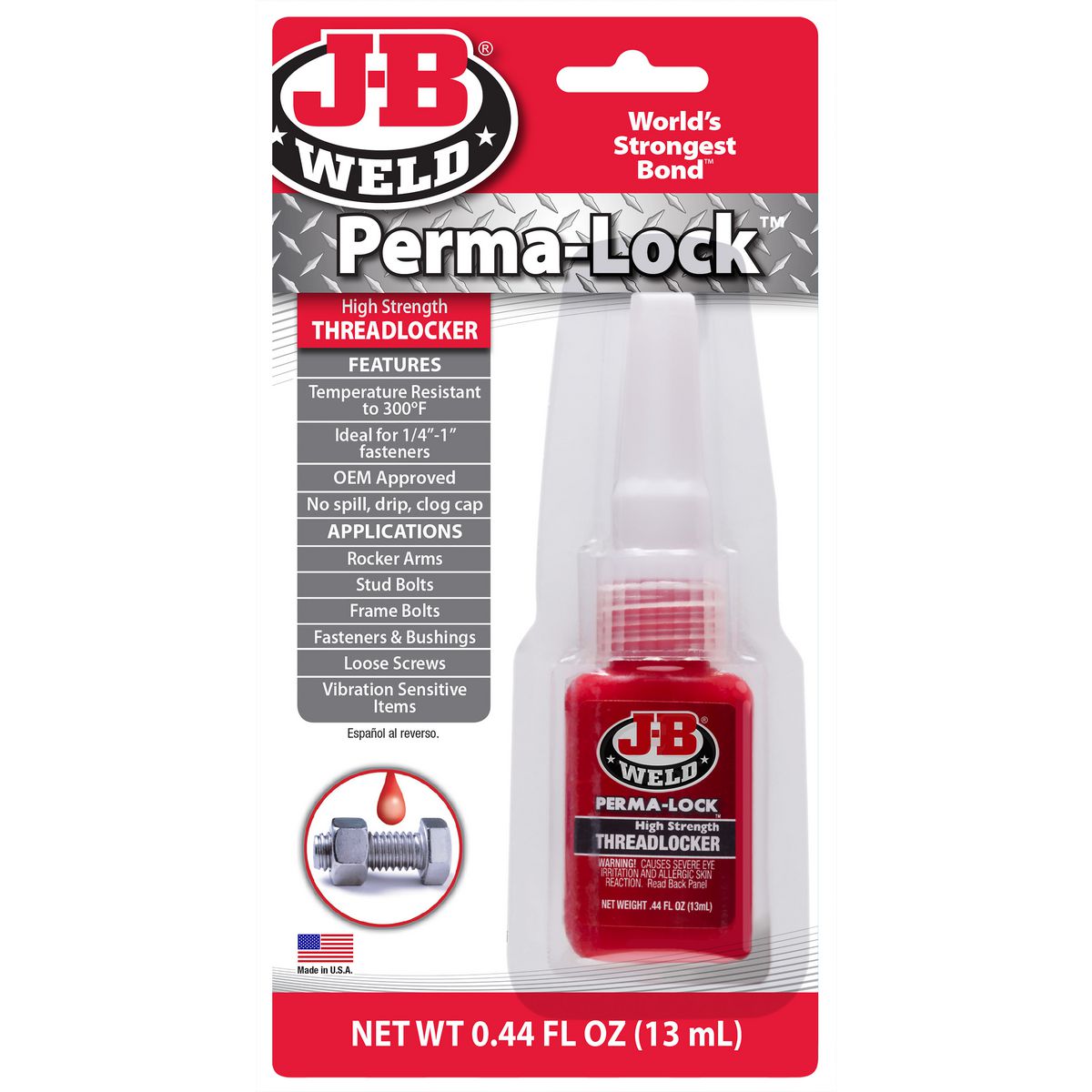 JB Weld Perma-Lock Red-Threadlocker 13mL