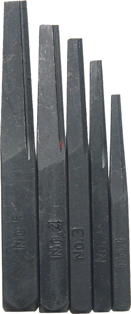 5 Piece Screw Extractor Set, Straight Flute