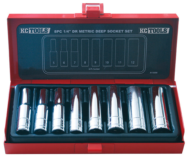 1/4" Drive Socket Set, Metric Deep 8 Piece
