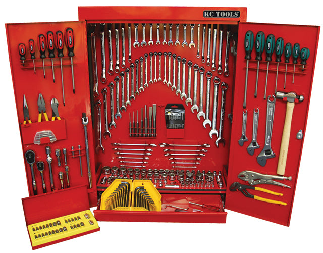 248 Piece AF & Metric Tool Kit, Cabinet, Workshop Wall
